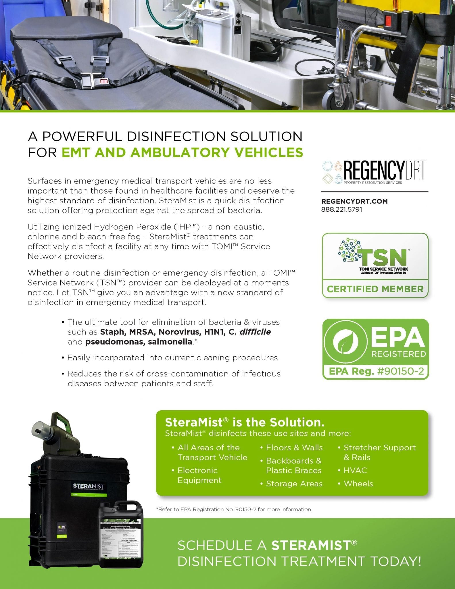 EMT and Ambulatory Vehicle Disinfection - Regency Disaster Response Team